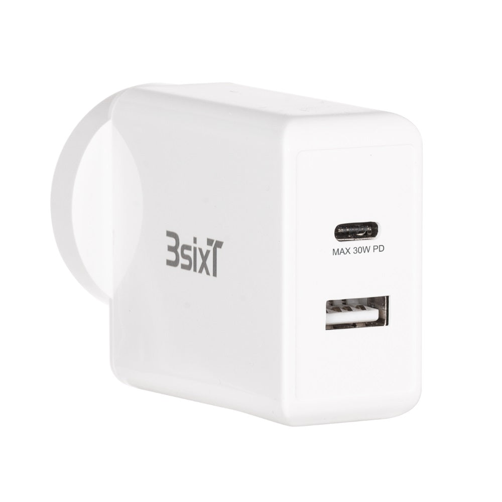 3sixT Wall Charger ANZ 30W USB-C PD + 2.4A– 3sixT Gear