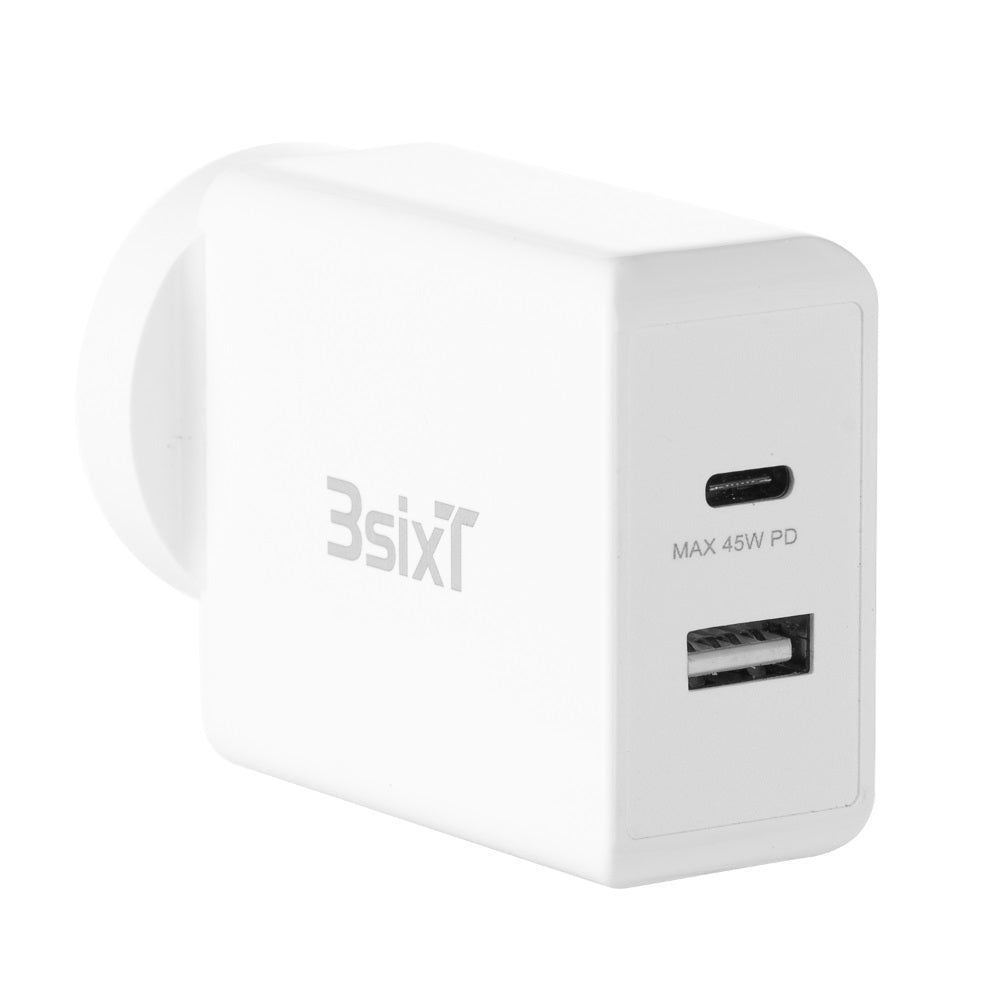 3SixT ANZ 45W USB-C PD + 2.4A Wall Charger - White– 3sixT Gear