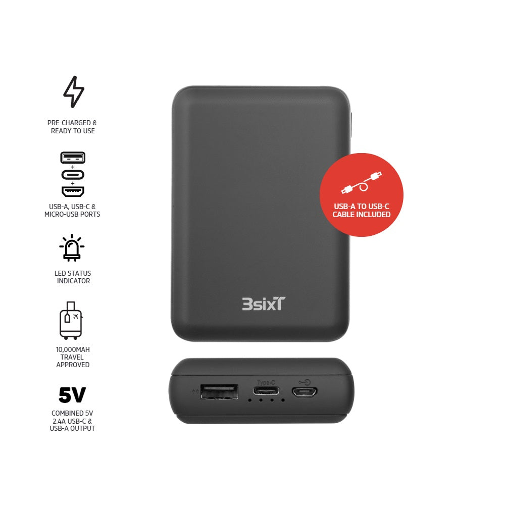 3sixT JetPak Basix 2.0 - 10000 mAh Power Bank– 3sixT Gear