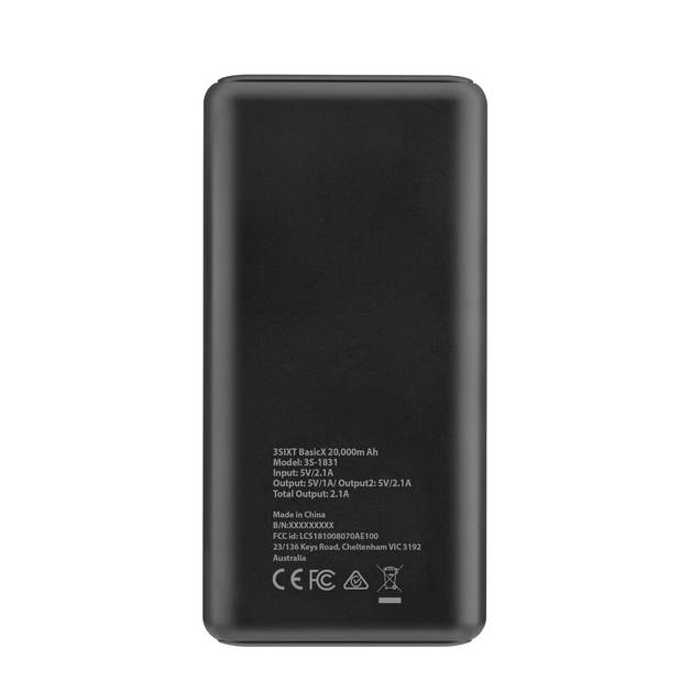 3sixT JetPak BasiX - 20000mAh Universal Battery Powerbank Pack - Black ...