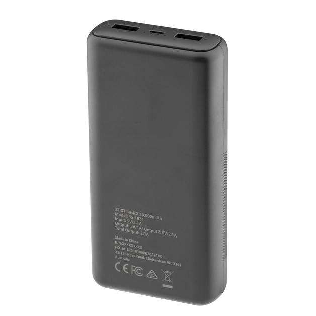 3sixT JetPak BasiX - 20000mAh Universal Battery Powerbank Pack - Black ...